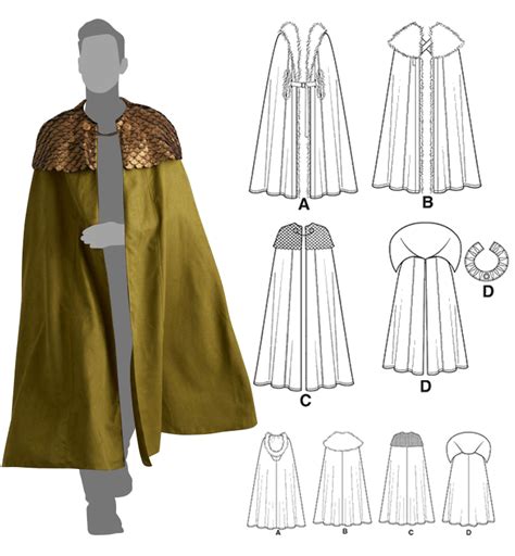 Medieval Hooded Cloak Pattern