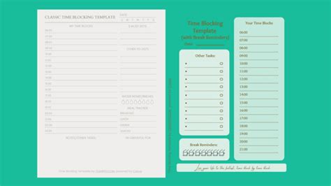 Ten Time Blocking Templates Free Printable Downloads Y Samphy