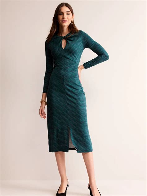 Boden Empire Knot Midi Dress Emerald Night At John Lewis And Partners