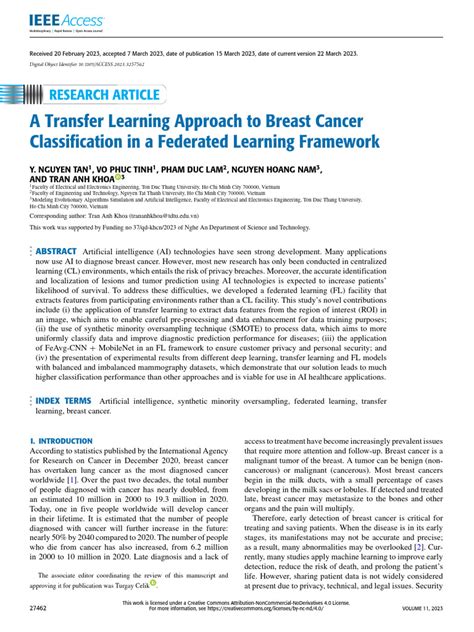 Q1atransferlearningapproachtobreastcancerclassificationinafederatedlearning