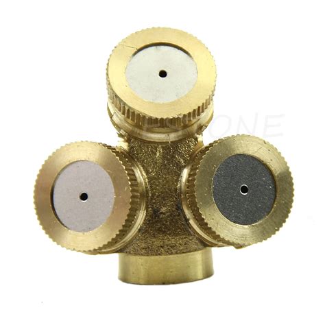 3 Holes Adjustable Brass Spray Misting Nozzle Gardening Sprinklers