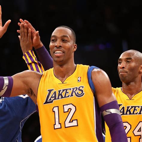 Los Angeles Lakers Kobe Bryant Pushing Dwight Howard Right Out Of La