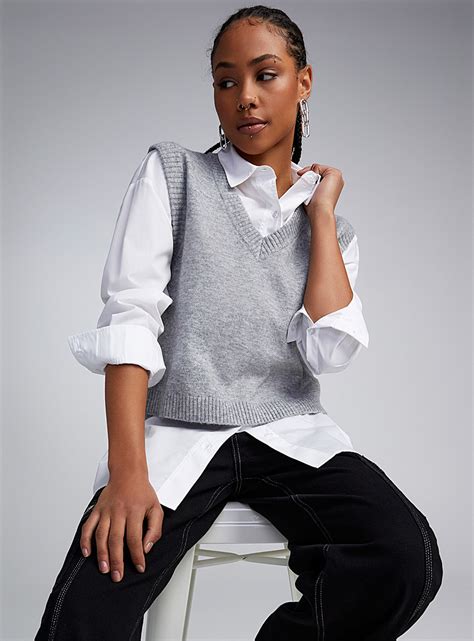 Plush Knit V Neck Sweater Vest Twik Sweater Vests And Camis Simons