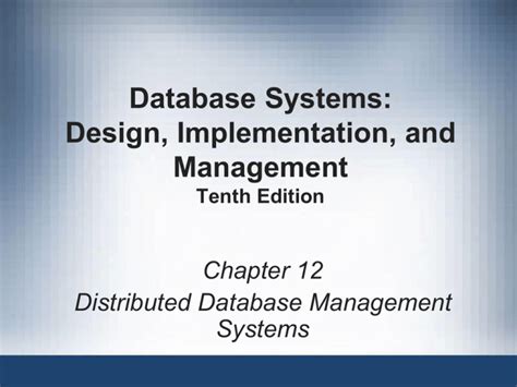 Distributed Database Management Systems Ddbms Presentation