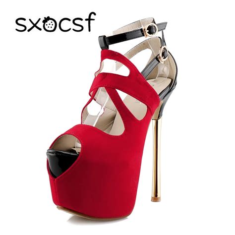 Hot Sexy Peep Toe Platform Pump Super High Heels 16cm Stiletto Heels