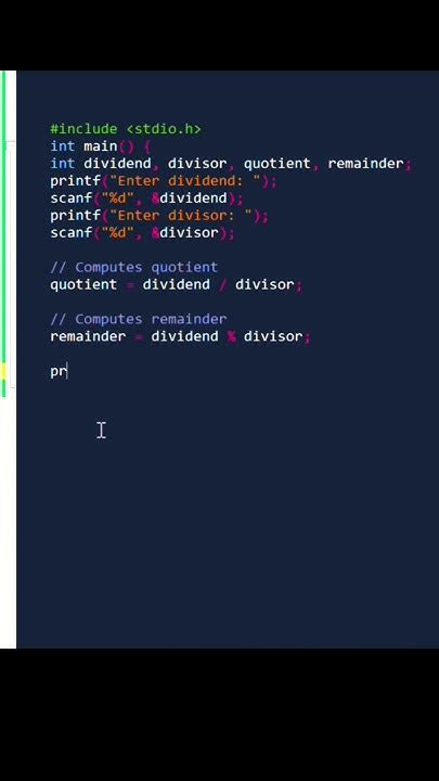 Program To Compute Quotient And Remainder Viralshorts Explore