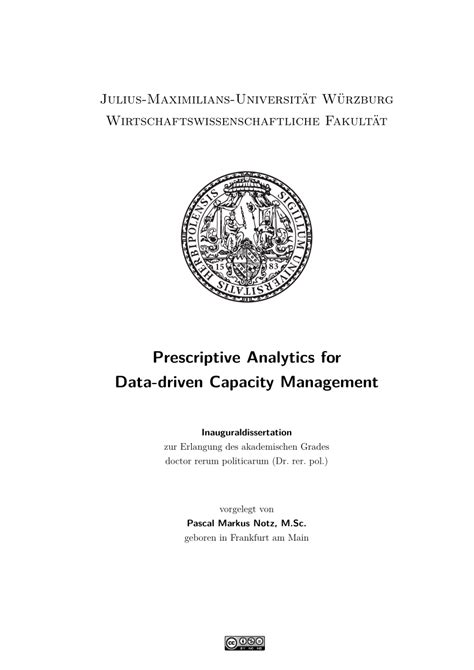 Pdf Prescriptive Analytics For Data Driven Capacity Management