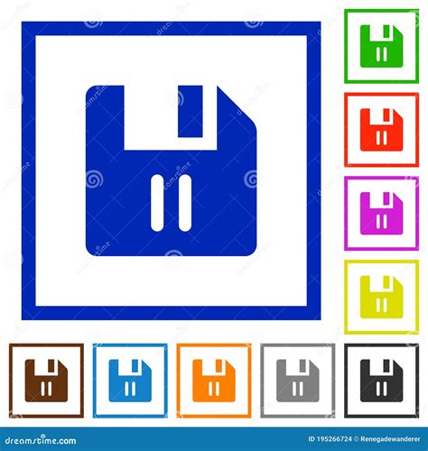 Pausar Iconos Con Marco Plano Ilustración Del Vector Ilustración De