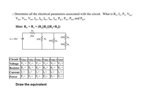 solved determine all the electrical parameters associated