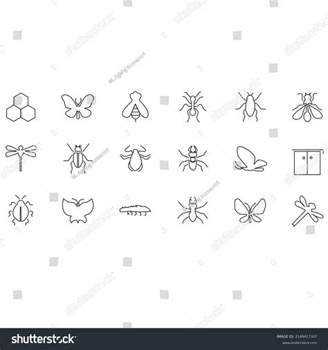 Insect Icon Set 18 Filled Editable Stock Vector Royalty Free 2149417307 Shutterstock