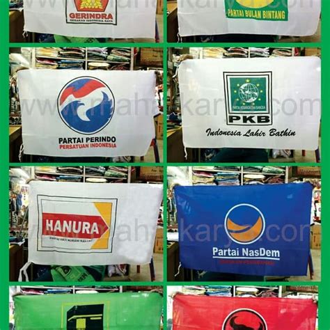 Jual BENDERA PARTAI UKURAN 60X90CM GERINDRA PBB PERINDO PKB PPP