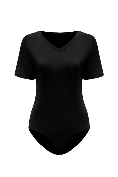 Poseshe Stylish N6 V Neck Plus Size Bodysuit Comfort And Versatility