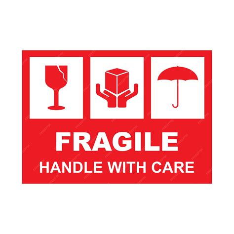 Premium Vector Fragile Flat Icon With Cracked Fragile Package Symbol