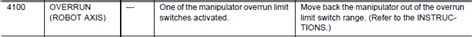 NX ALARM CODE OVERRUN ROBOT AXIS Yaskawa Motoman