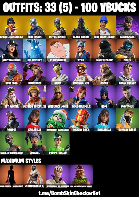 PC XBOX NINTENDO 33 Skins Black Knight AC DC Sparkle Specialist