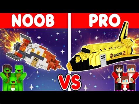 Mikey Family JJ Family NOOB Vs PRO Rocket House Build Challenge In Minecraft Maizen
