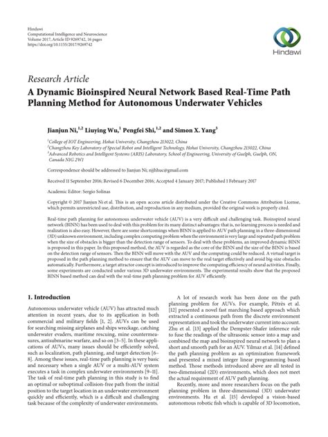 Pdf A Dynamic Bioinspired Neural Network Based Real Time Path