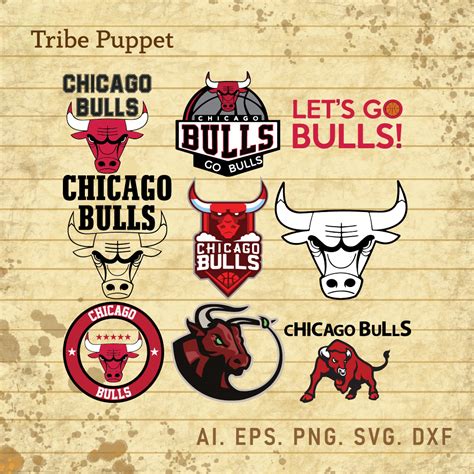 Chicago Bulls Logo Vector Set Masterbundles