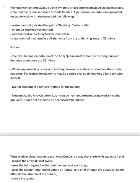Solved Reimplement An Arrayqueue Using Dynamic Arrays And