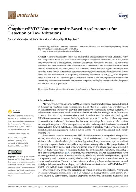 Pdf Graphenepvdf Nanocomposite Based Accelerometer For Detection Of