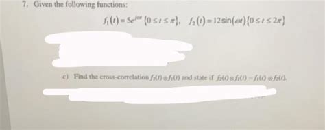 solved 7 given the following functions