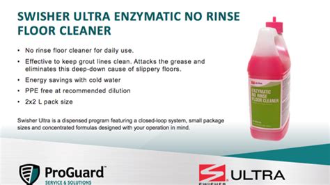 Swisher Ultra Enzymatic No Rinse Floor Cleaner Information Sheet