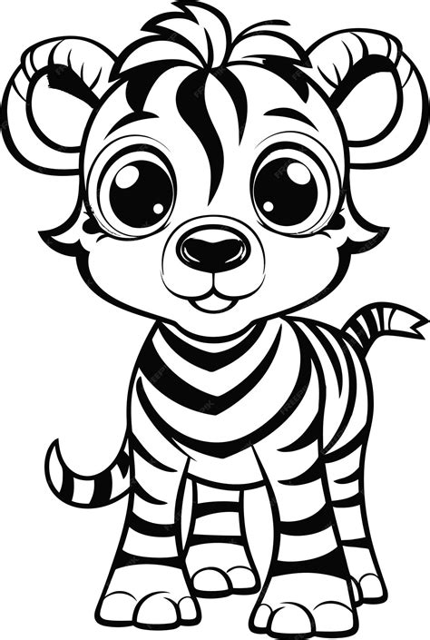 Premium Vector A Cartoon Drawing Of A Zebra With A Striped Tail And A