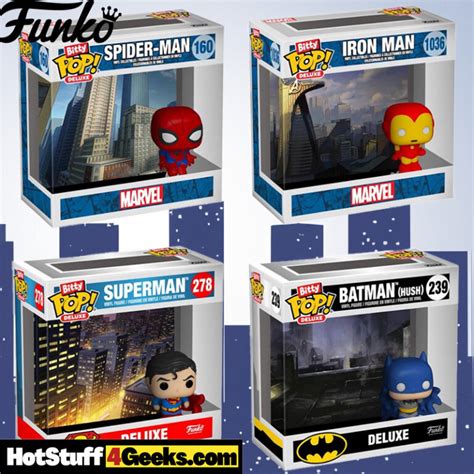 Marvel DC Bitty Pop Deluxe Figures Spider Man Batman
