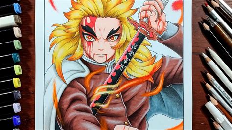 Cách vẽ Rengoku How To Draw Rengoku Demon Slayer Kimetsu No Yaiba YouTube