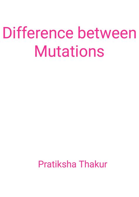 Difference Between Somatic Mutation And Germinal Mutation PDF