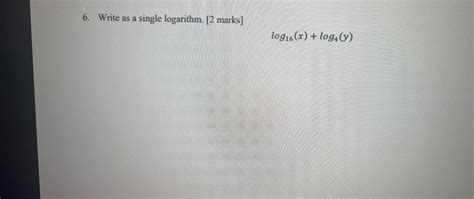 solved write as a single logarithm log16 x log4 y