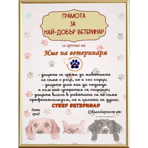 Certificate For Vet