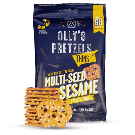 Ollys Pretzel Thins Multi Seed Sesame 10 X 35g