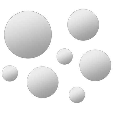 Vidaxl 7 Piece Wall Mirror Set Round Glass Au
