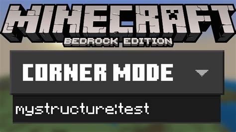 Minecraft Bedrock How To Use Structure Block Corner Mode Youtube