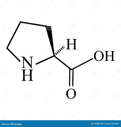 Proline Molecular Structure Proline Skeletal Chemical Formula