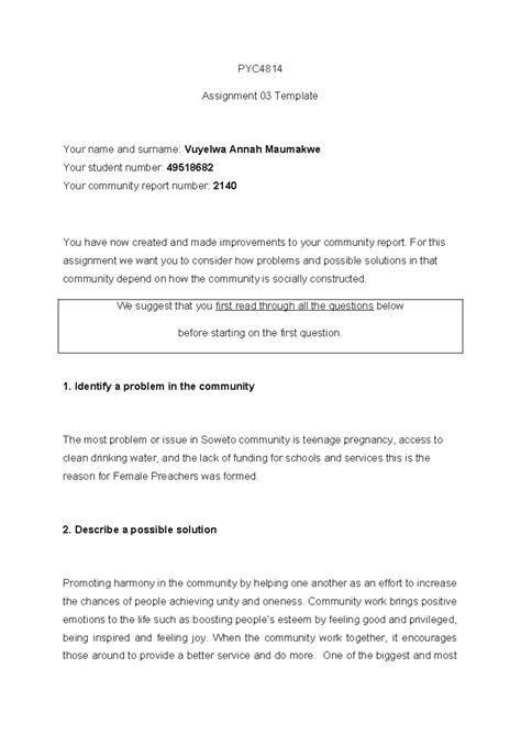 Assignment 02 Template PYC Assignment 03 Template Your Name And