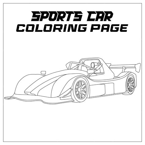 아이들을 위한 스포츠카 벡터 색칠 페이지 프리미엄 벡터