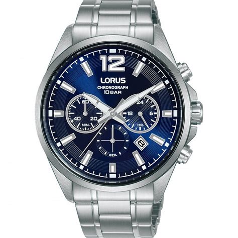 Lorus Watches Lorus Quartz Chronogrpah Gents Stainless Steel Blue Dial