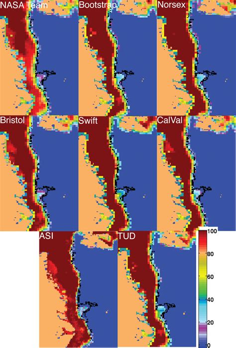 Sea Ice Concentrations In Percent Obtained From 8 Passive Microwave