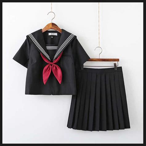 ชุดยูนิฟอร์มแองเจิล Jk กระโปรงสั้นชุดกะลาสีสามชิ้นโลลิต้าคอปกคันไซสีดำออร์โธดอกซ์ชุดกะลาสีสไตล์