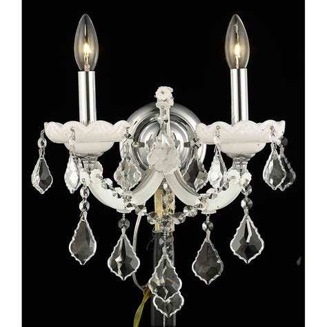Maria Theresa 2 Light White Wall Sconce Clear Royal Cut Crystal One
