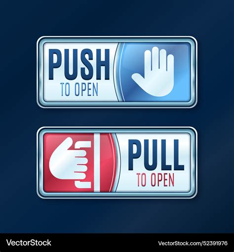 Gradient Push Pull Sign Royalty Free Vector Image