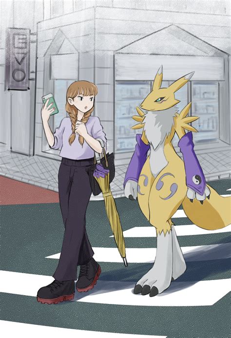 Renamon And Makino Ruki Digimon And More Drawn By Mas Square Danbooru