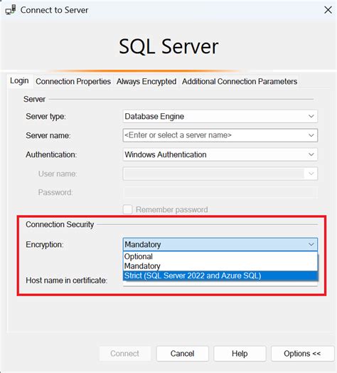 使用嚴格加密來連接至 sql server sql server microsoft learn