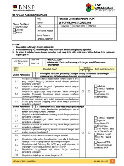Fr Apl 02 Penilaian Mandiri Pop 2021 New Pdf