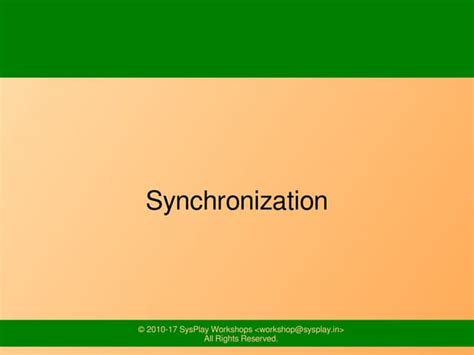 Synchronization Pdf