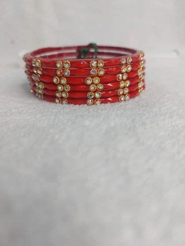 Red Ganesha Ladies Glass Bangles Size 28 Inchdiameter At ₹ 59dozen In Firozabad