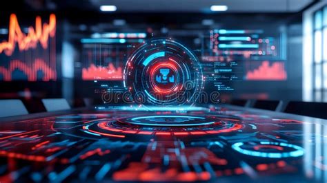Futuristic Digital Dashboard With Glowing Holographic Interface