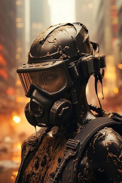 Premium Ai Image A Person Wearing A Gas Mask And Goggles